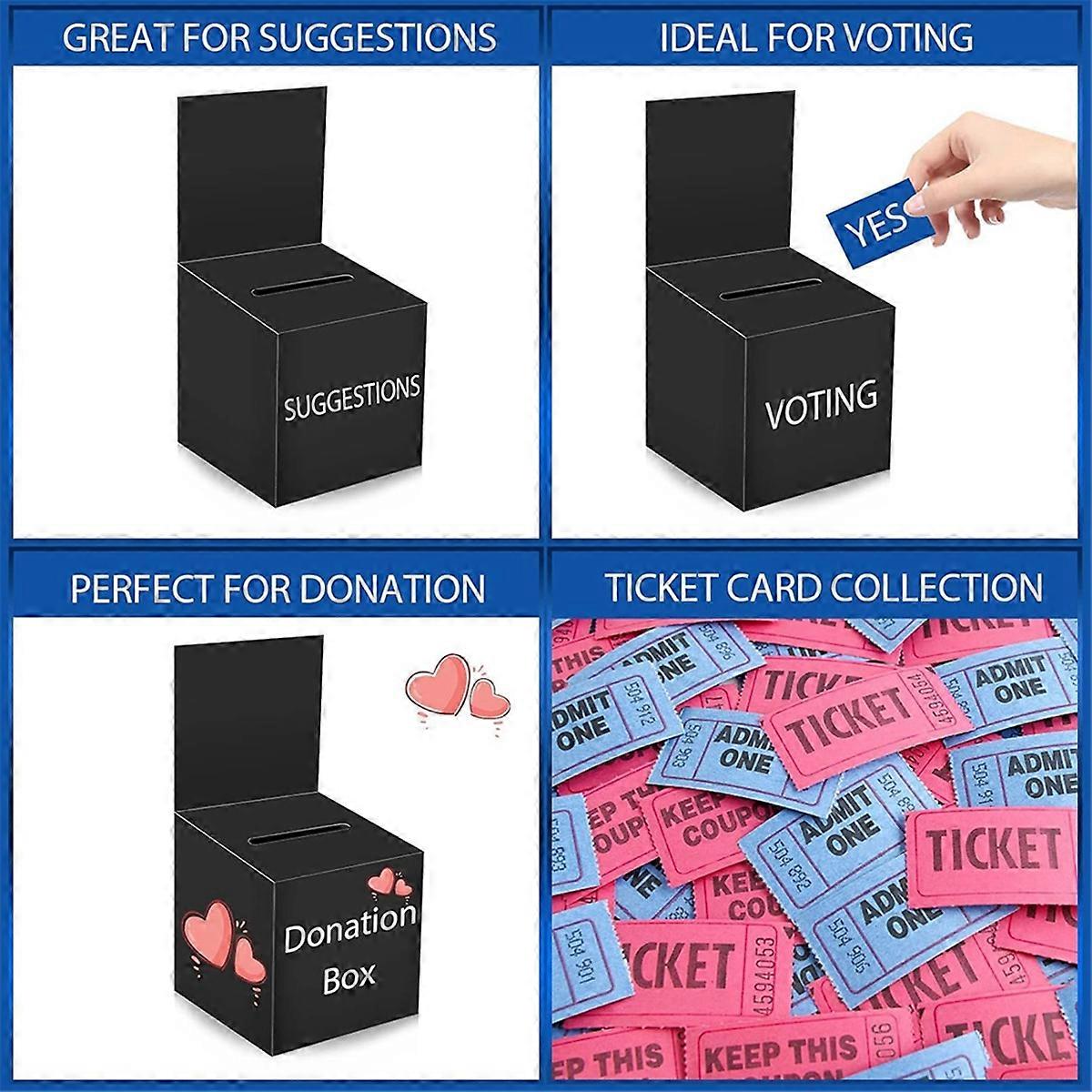 12-Pack Raffle Box Donation Box for Fundraising, Ballot Box Cardboard ...