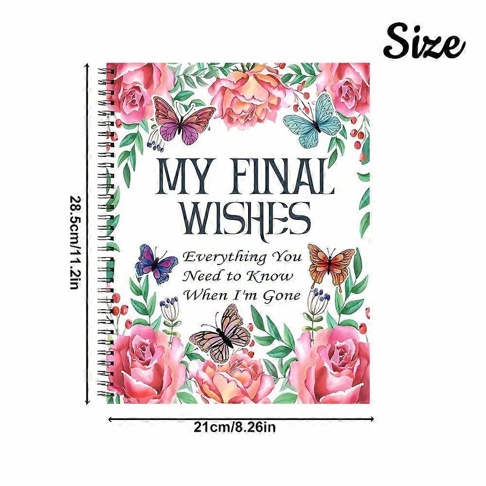 My Final Wishes Planner - End of Life Organizer, Checklist for Accounts ...