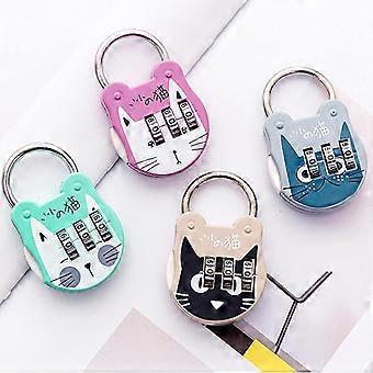 Gray Cute Cat Combination Lock Travel Locks for Luggage and Backpacks ...