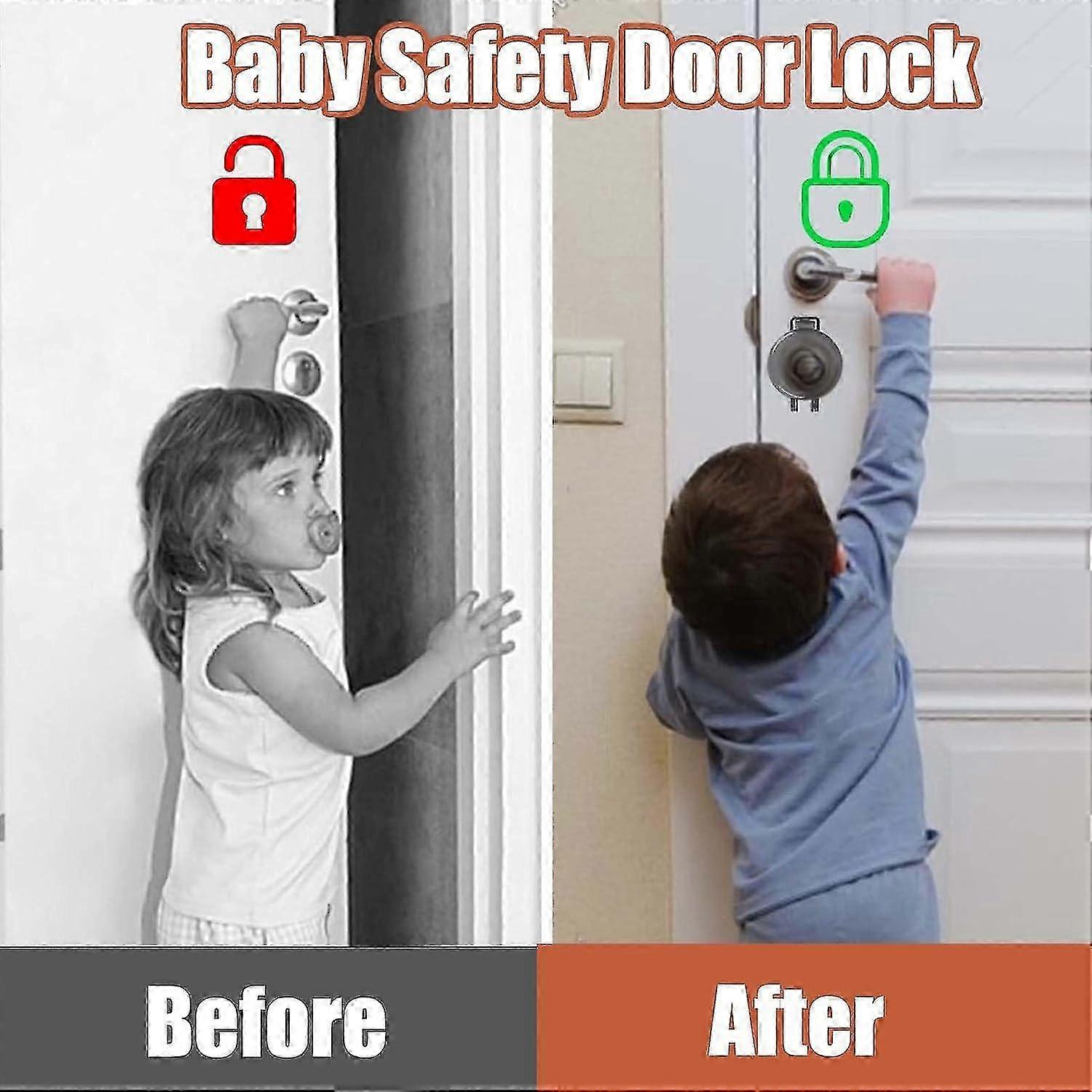 4-Pack Childproof Deadbolt Safety Locks with Door Covers for Kids ...