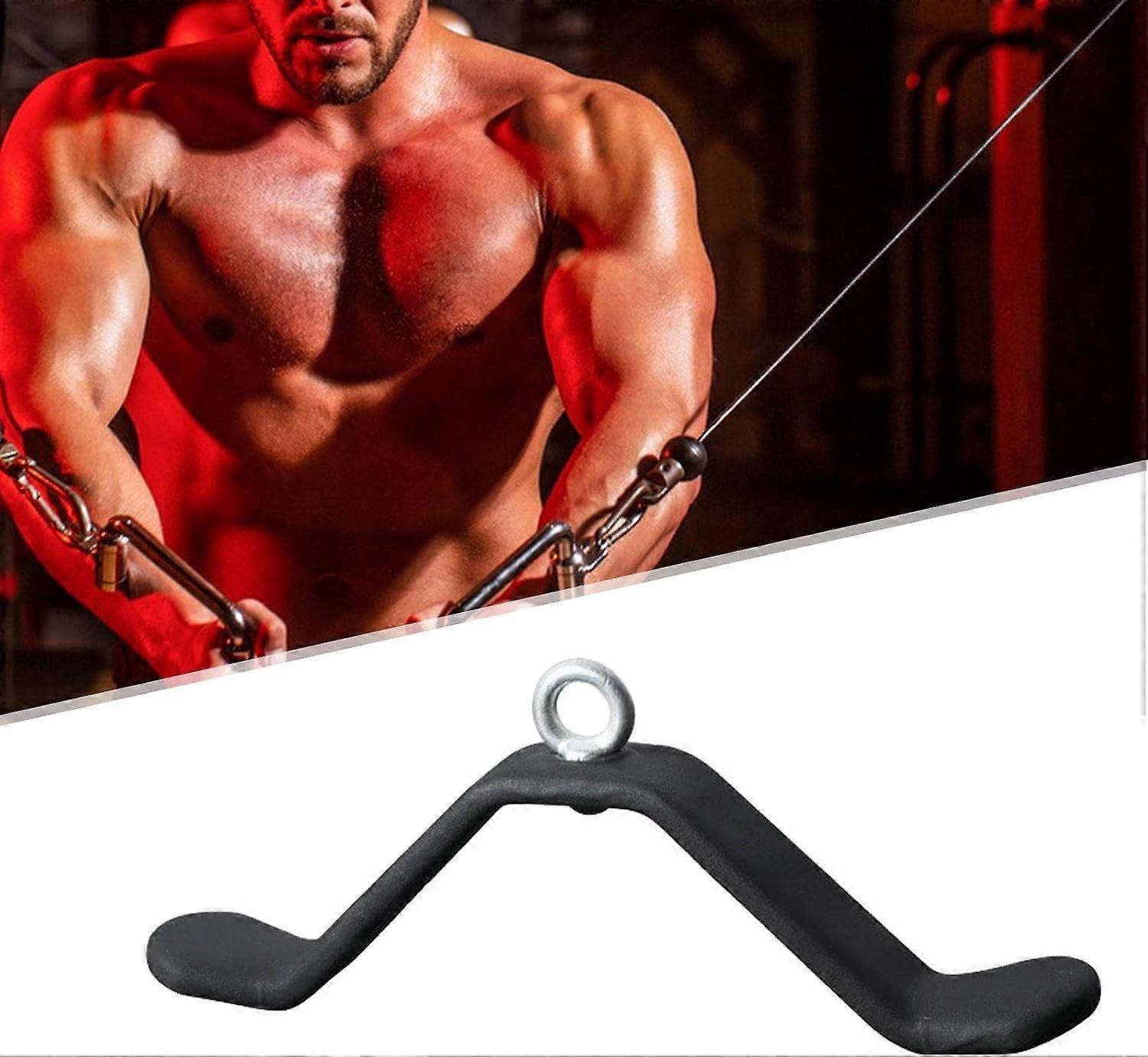 Triceps Pull Down Bar, 1.25-Inch Steel Cable Machine Attachment ...