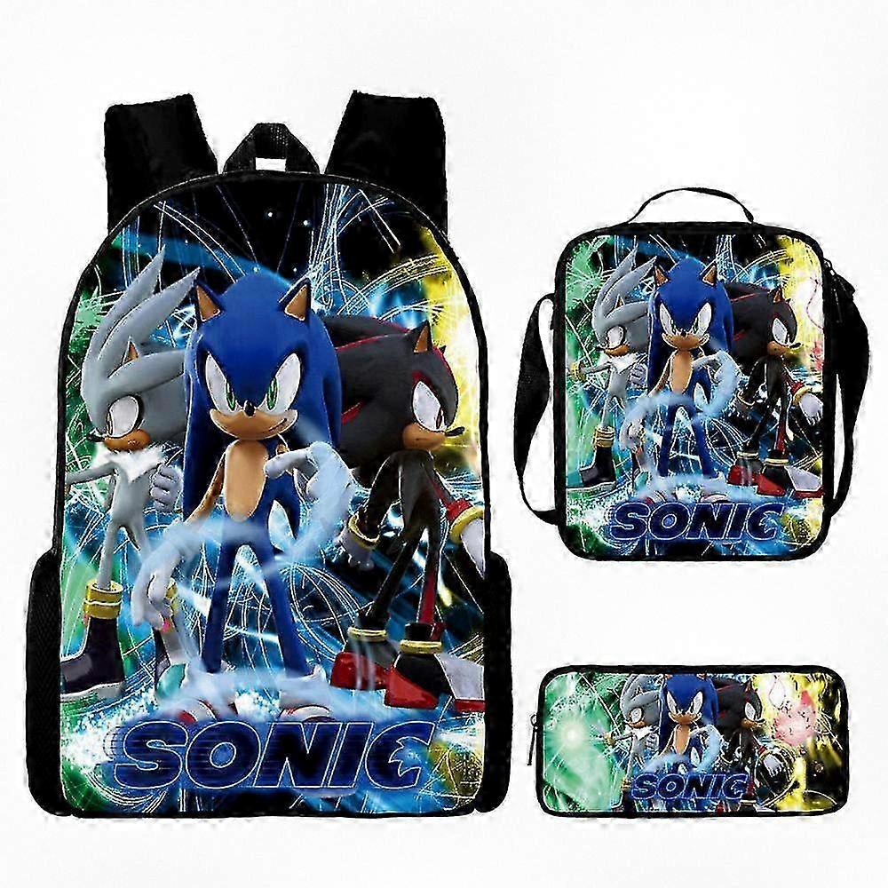 2025 Sonic Themed 3-Piece School Set - Anime Backpack, Crossbody Bag ...