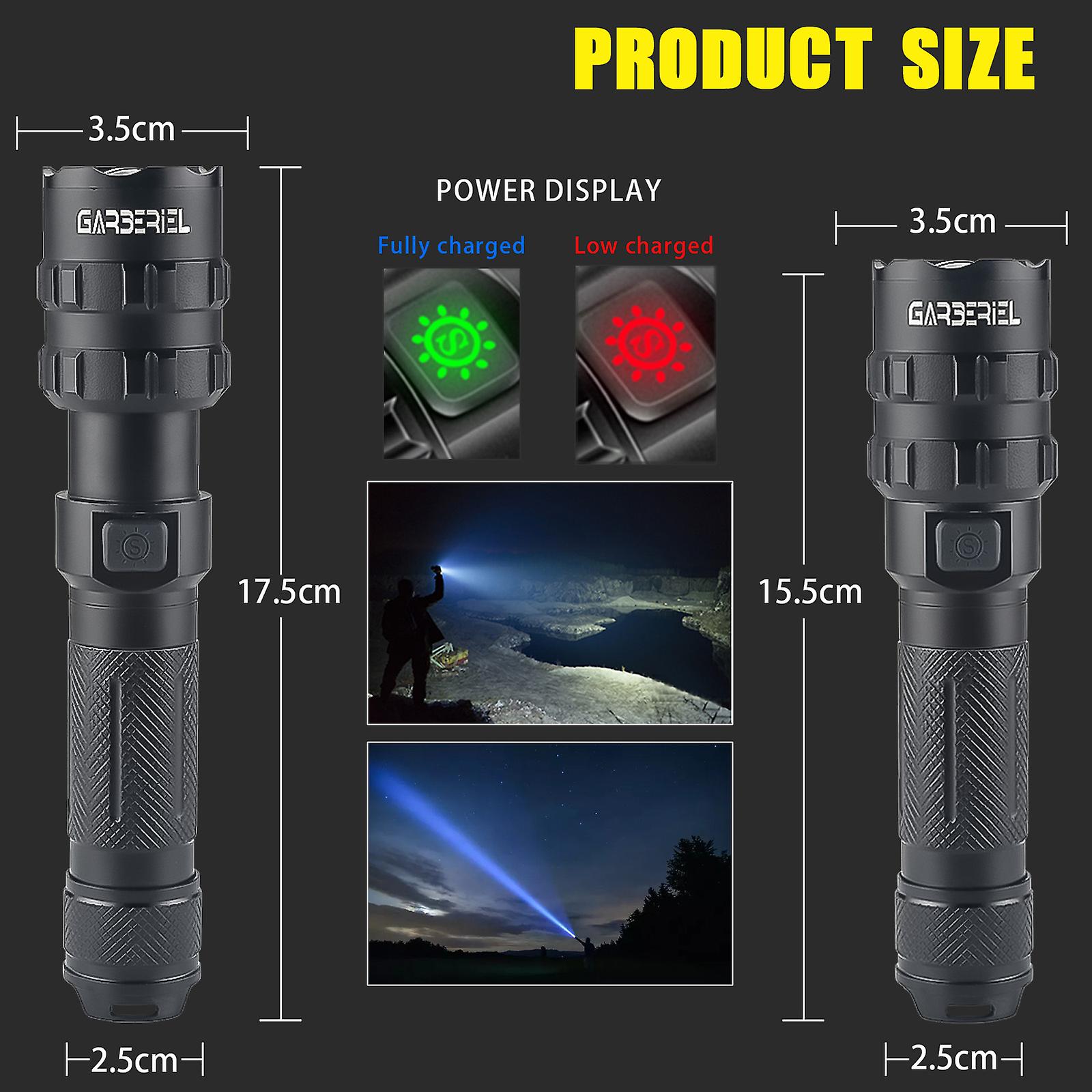 Tactical P50 Led Super Bright Zoom Flashlight Torch | Fruugo US