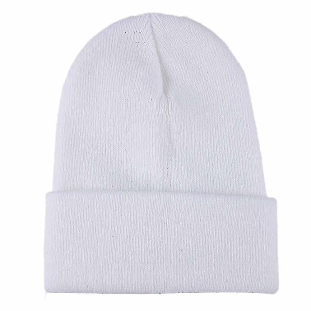 Plain White Beanie