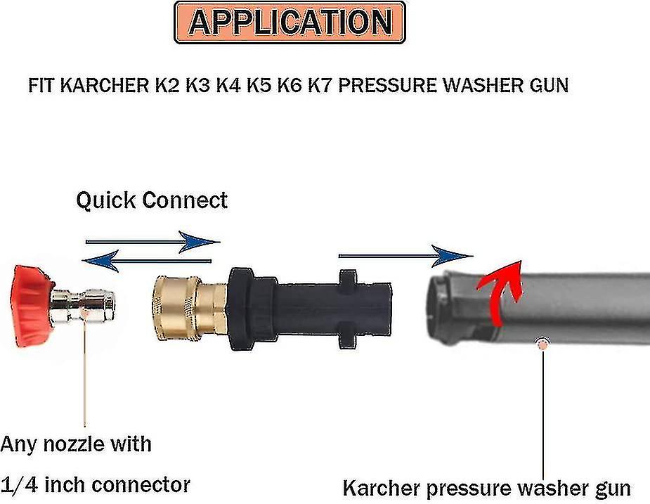 Pressure Washer Gun Adapter With 1/4' Quick Connect Female Fitting ...