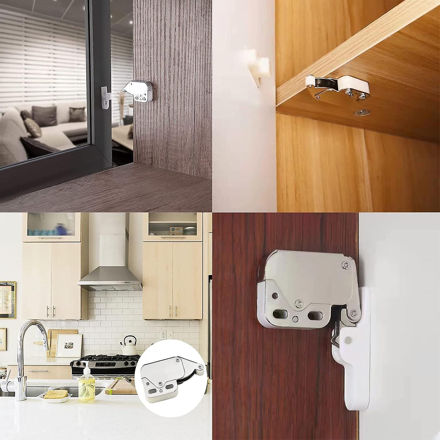 6 Pieces Mini Touch Latches, Spring Loaded Cabinet Lock, Automatic Mini ...