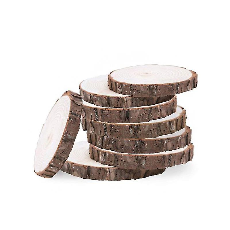10pcs 10-12cm Wood Log Slices Discs Wooden Craft Embellishment For ...