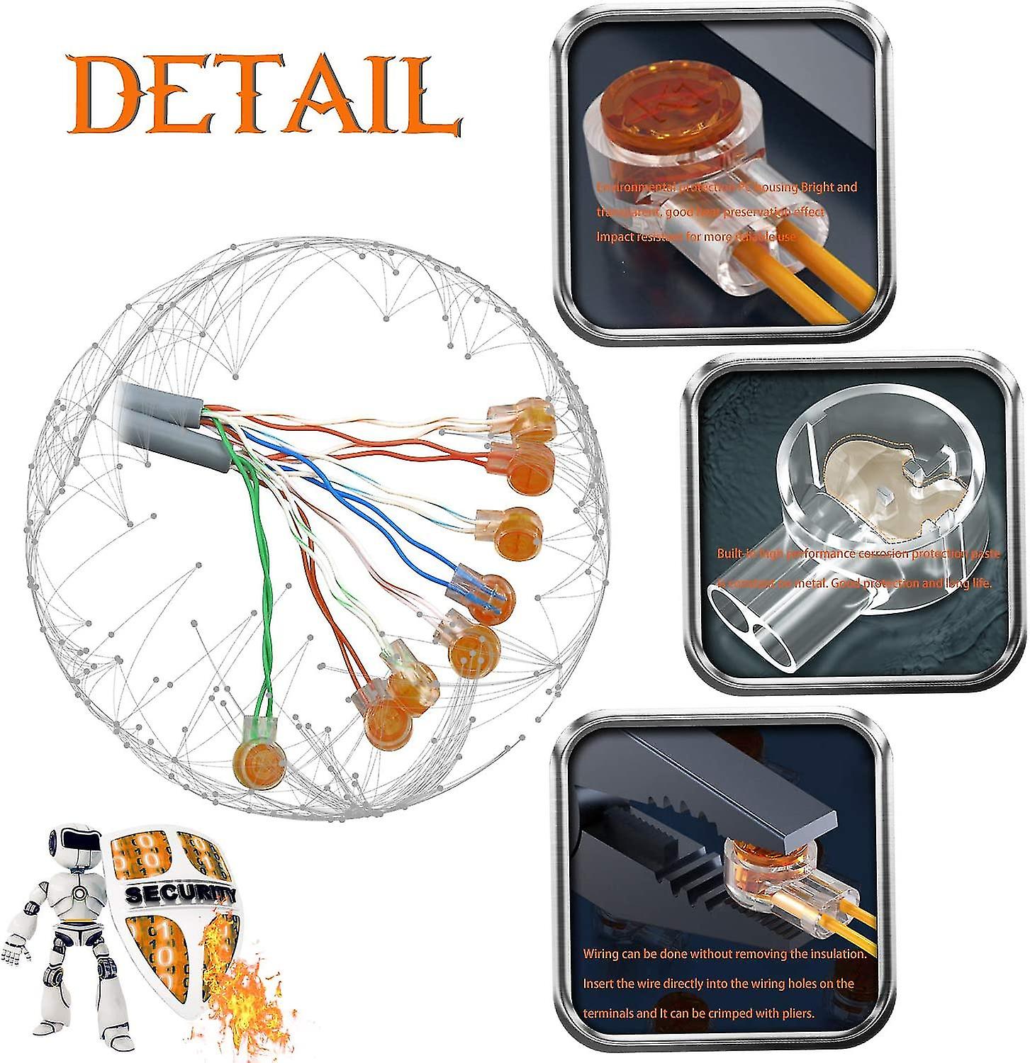 100pcs Scotchlok UY Waterproof Connector, Resin Filled Cable Connectors ...