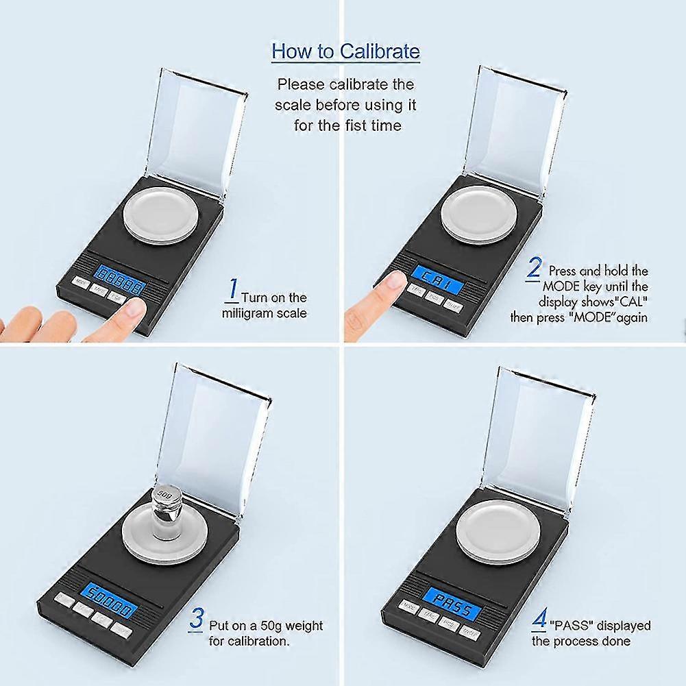 Precision Scale 0.001g 50g, Weight Milligrams Scale, Kitchen Digital ...