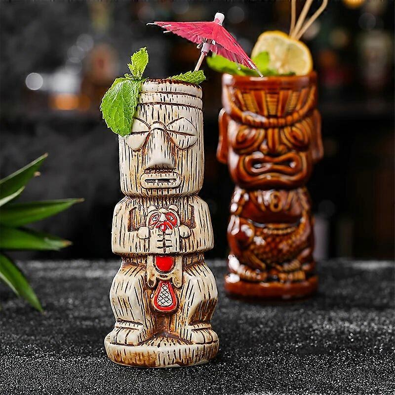 Hawaii Easter Island Tiki Mugs Creative Porcelain Beer Wine Mug Beer ...