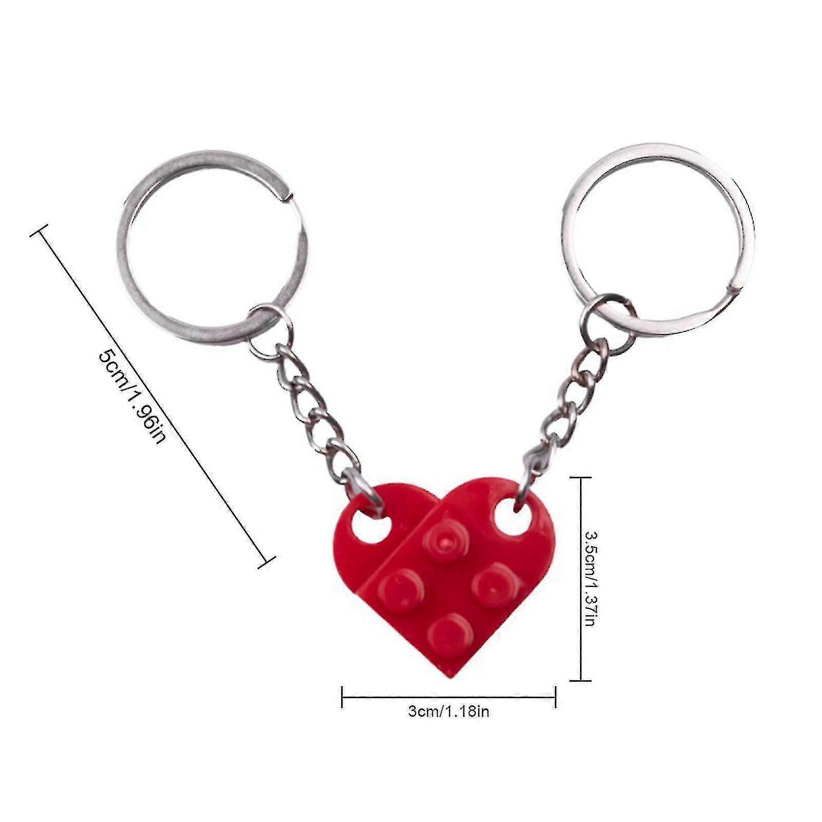 Beculerty Brand New 2 Piece Heart Keyring/Keychain Made of LEGO Bricks ...