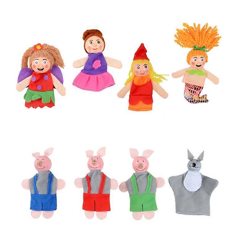 4 pieces of finger dolls Mermaid Little Red Riding Hood cartoon finger ...