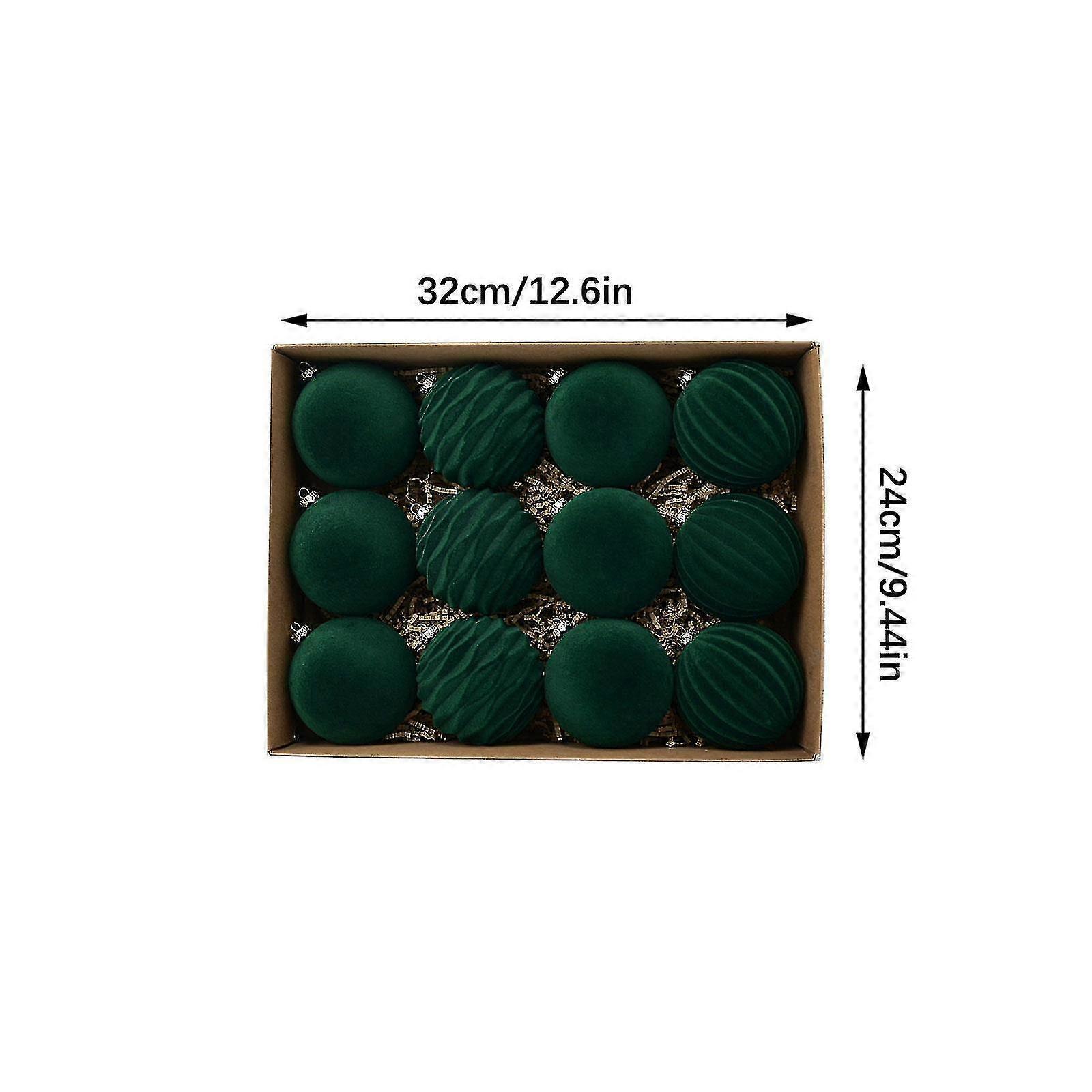 Flocked Christmas Ball Ornaments 8cm Flocking Dark Velvet Ball ...