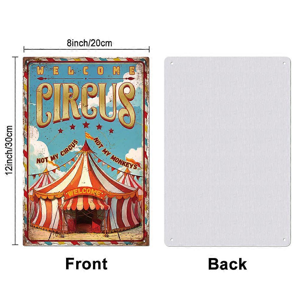 Circus Tin Sign Clown Tin Sign Vintage Metal Tin Sign Funny Wall Decor ...