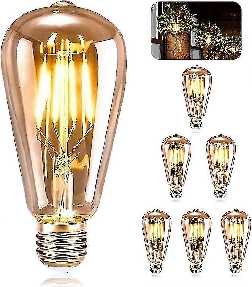 E27 Retro Light Bulbs, 6 Pieces, Led E27 St64 Decorative Light Retro ...
