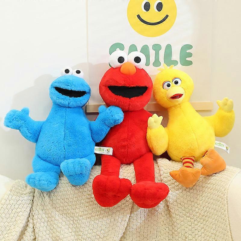 Sesame Street Plush Doll Red Elmo Blue Cookie Guy Yellow Big Bird Plush ...