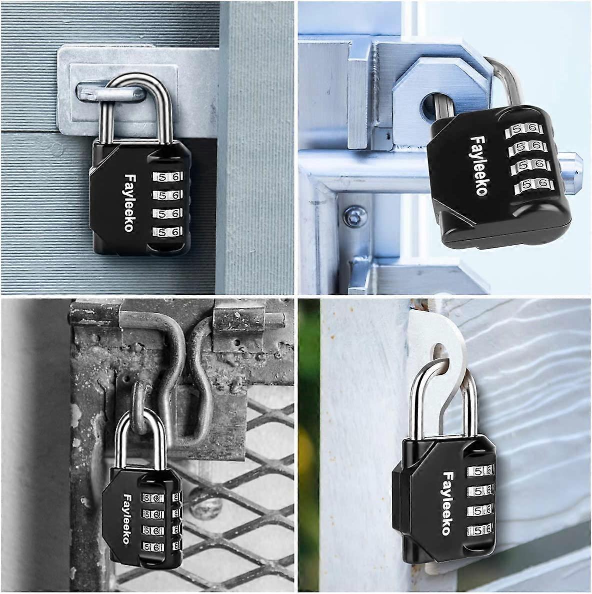 Combination Lock, 4 Pack, 4 Digit Combination Padlock for School Gym ...
