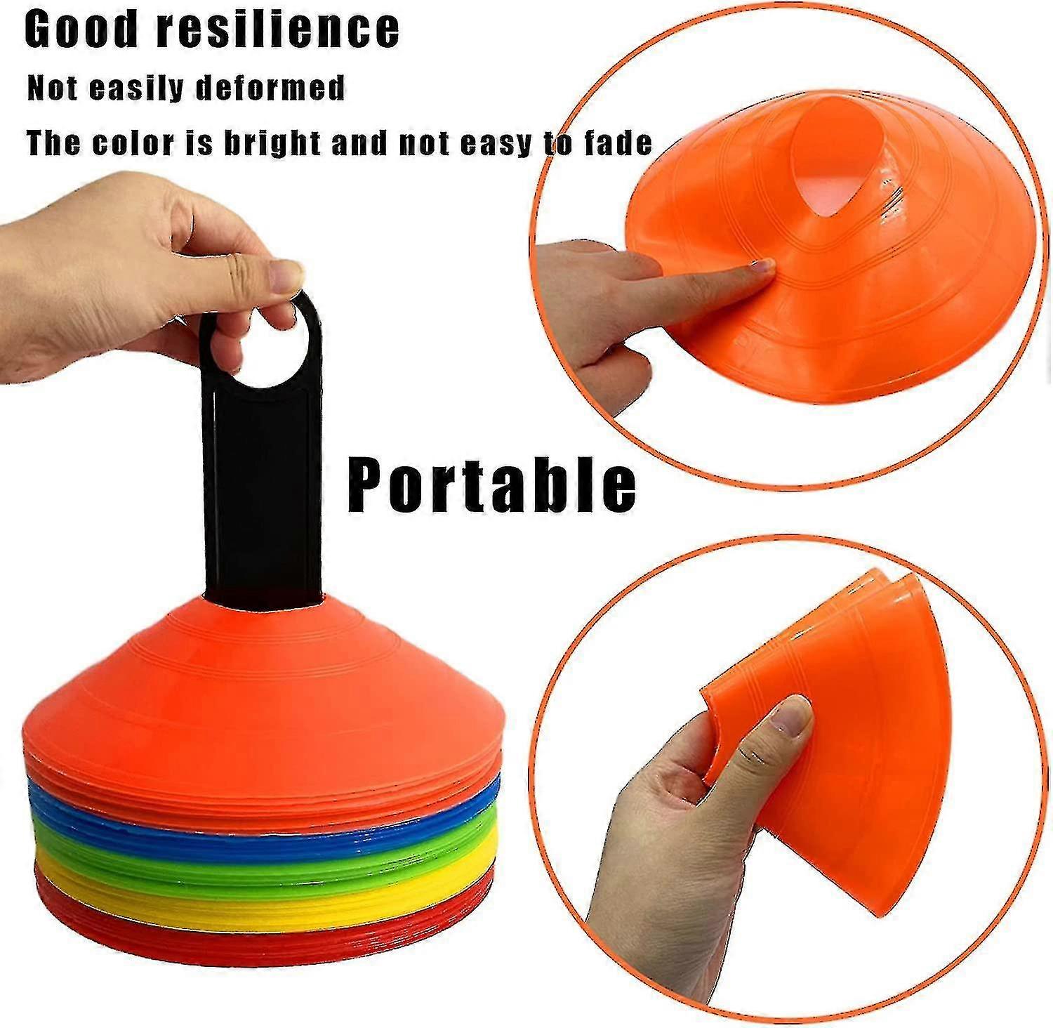 50 Pack Sports Disc Cones,plastic Agility Cones,field Cone Markers With Holder For Training,game ...