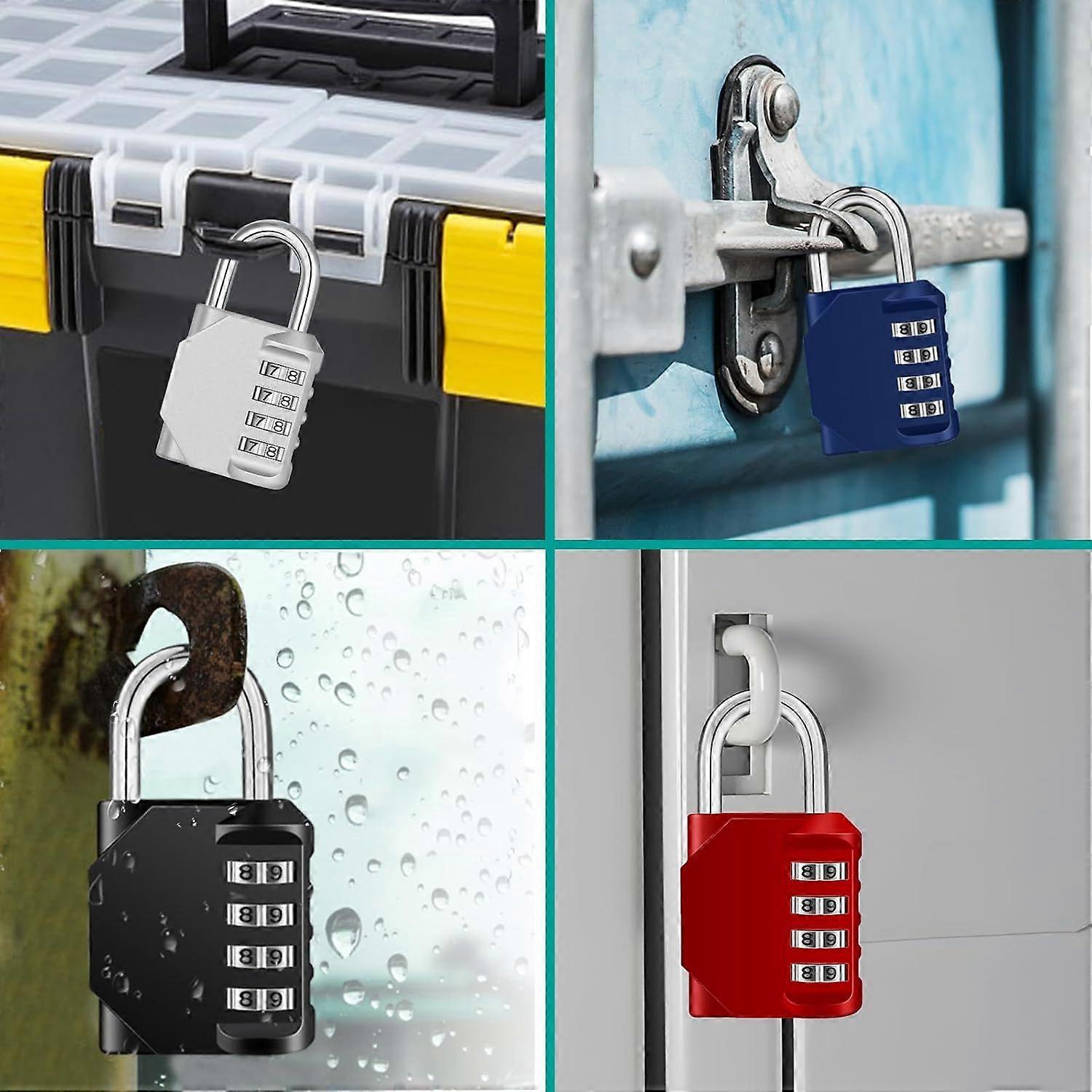 4-Digit Combination Padlock, Gym Lock, School Locker Lock, Outdoor ...
