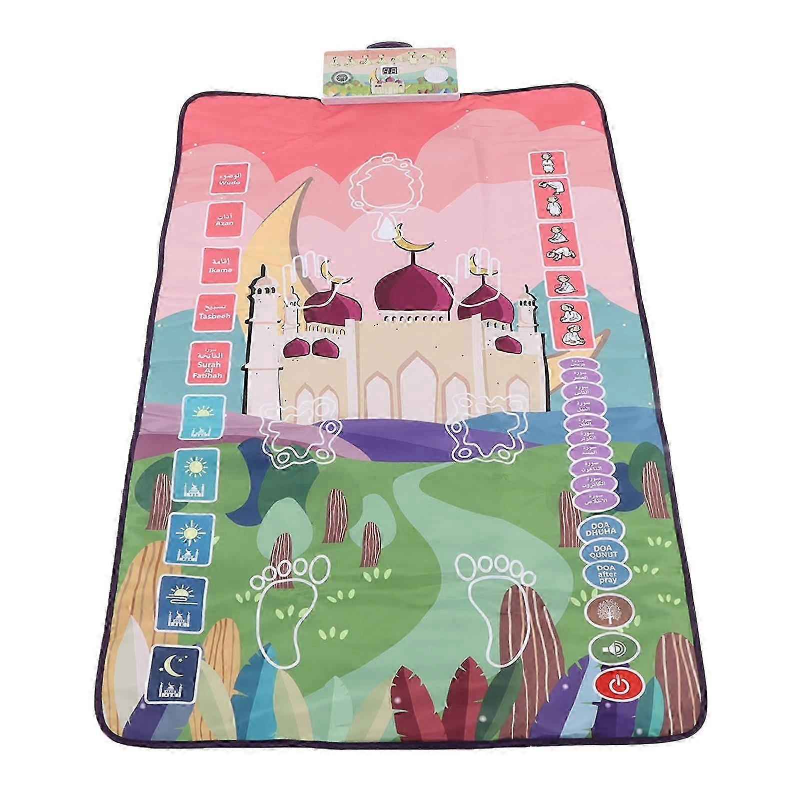 Kids Electronic Muslim Prayer Rug with Worship Step Guide 6 Languages ...
