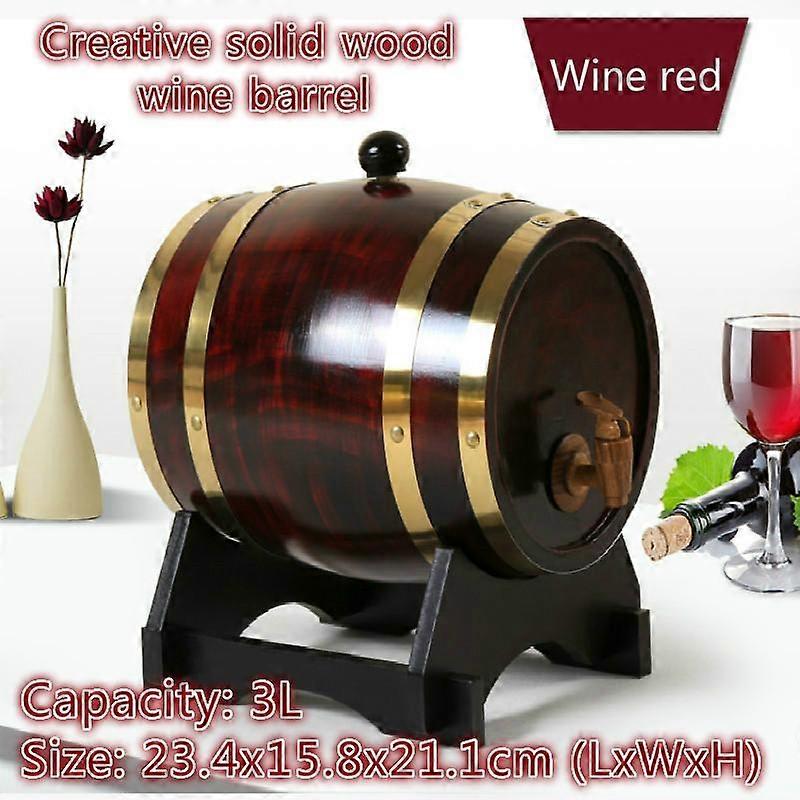 Wood Oak Timber Wine Barrel 23x23cm 3L For Beer Whiskey Rum Port ...