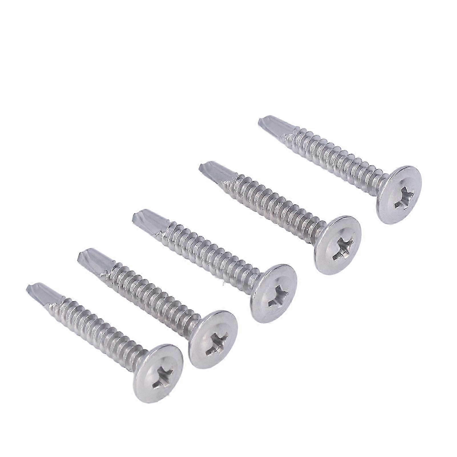 100PCS Cross Self Tapping Screws Round Washer Head Screws 410 Stainless ...