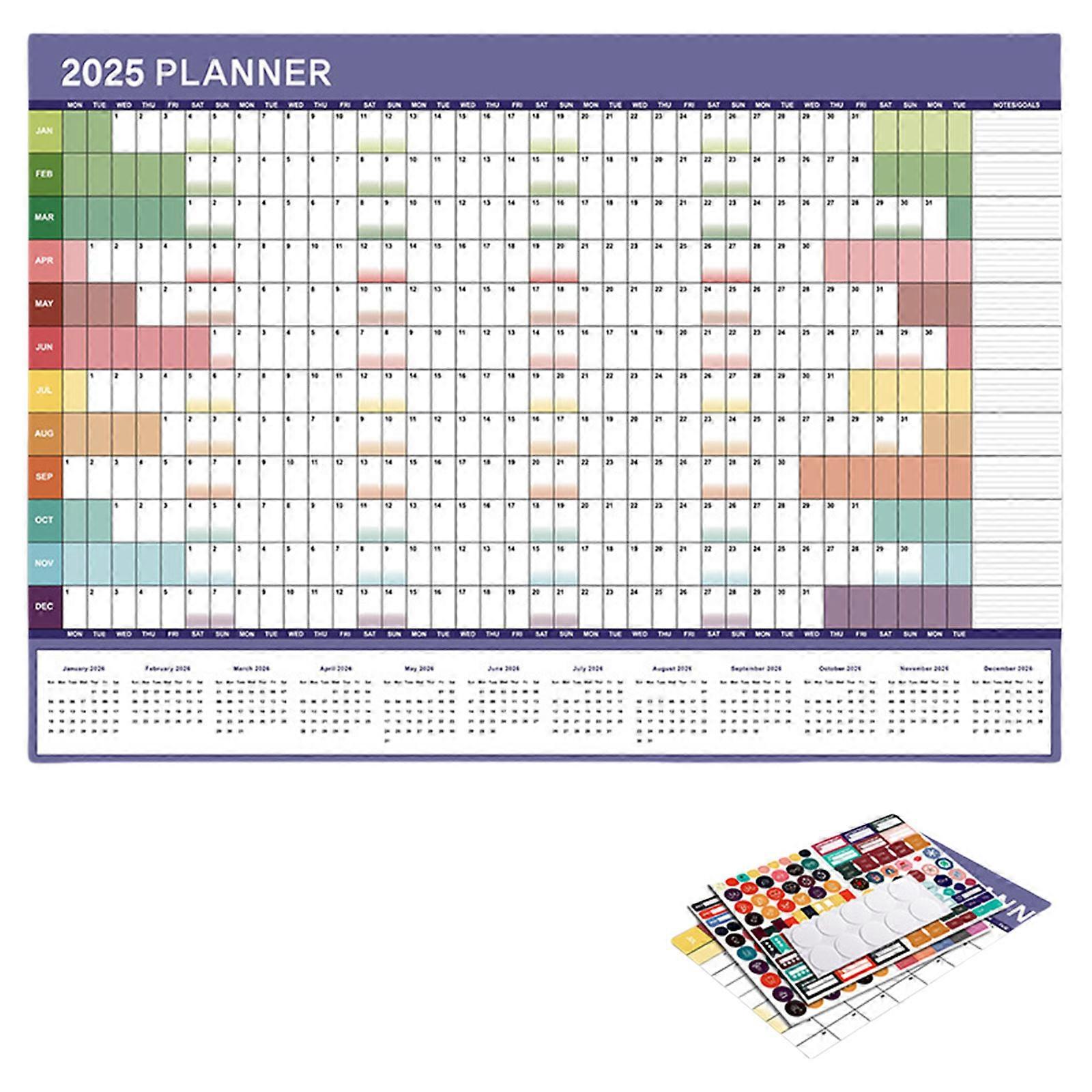 2025 Full Year to View Calendar Family Home Organizers Yearly Planner ...
