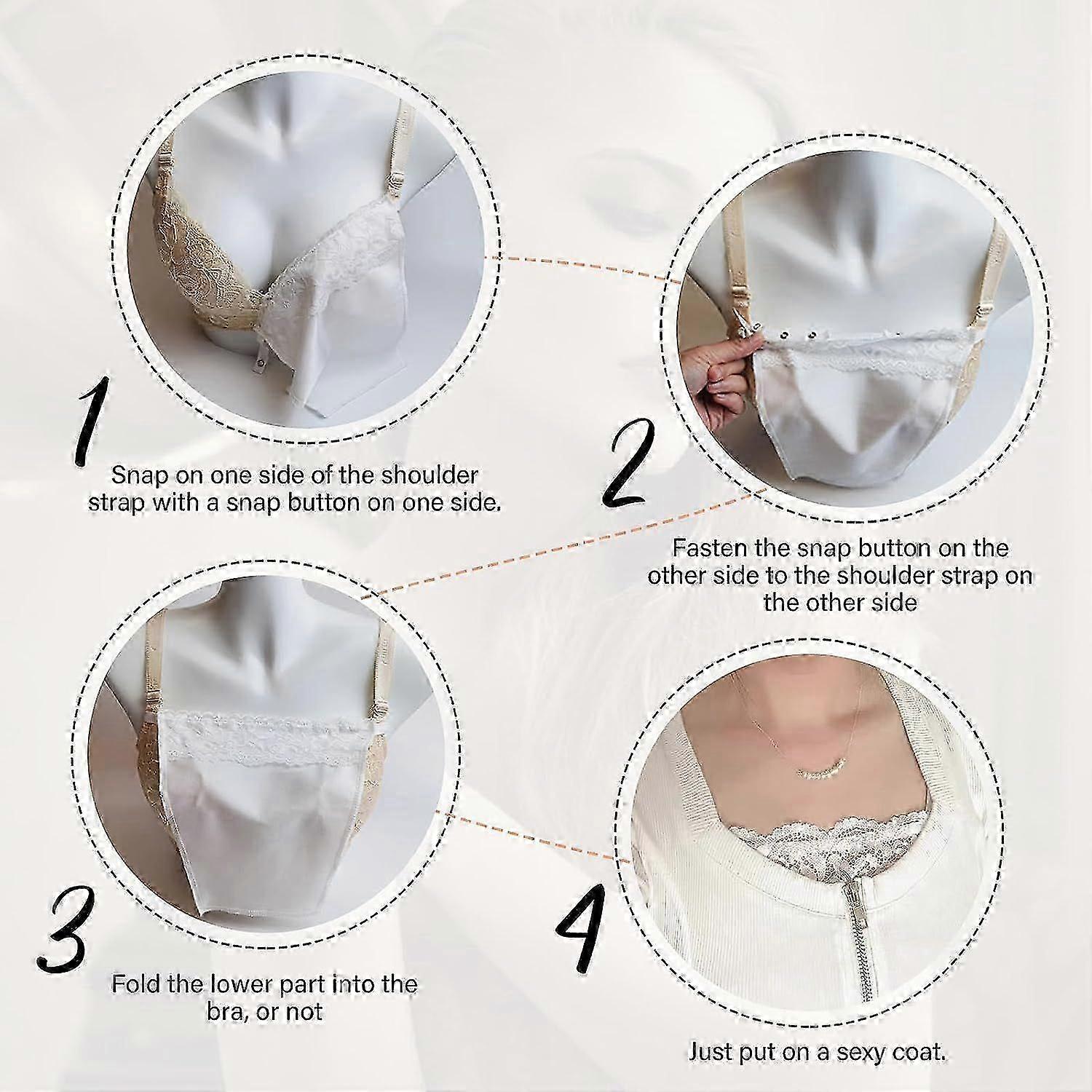 6 Pieces Lady Lace Clip-on Mock Camisole Bra Insert - Lace Privacy ...