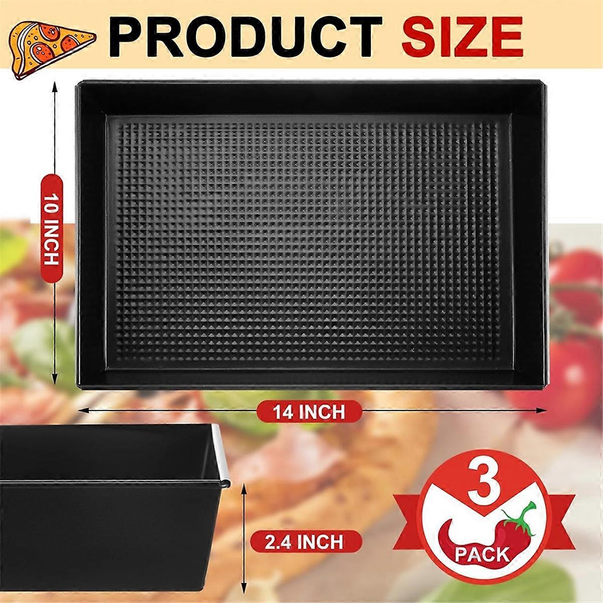 3 Pcs Detroit Style Pizza Pan Hard Rectangular Pizza Pans | Fruugo UK