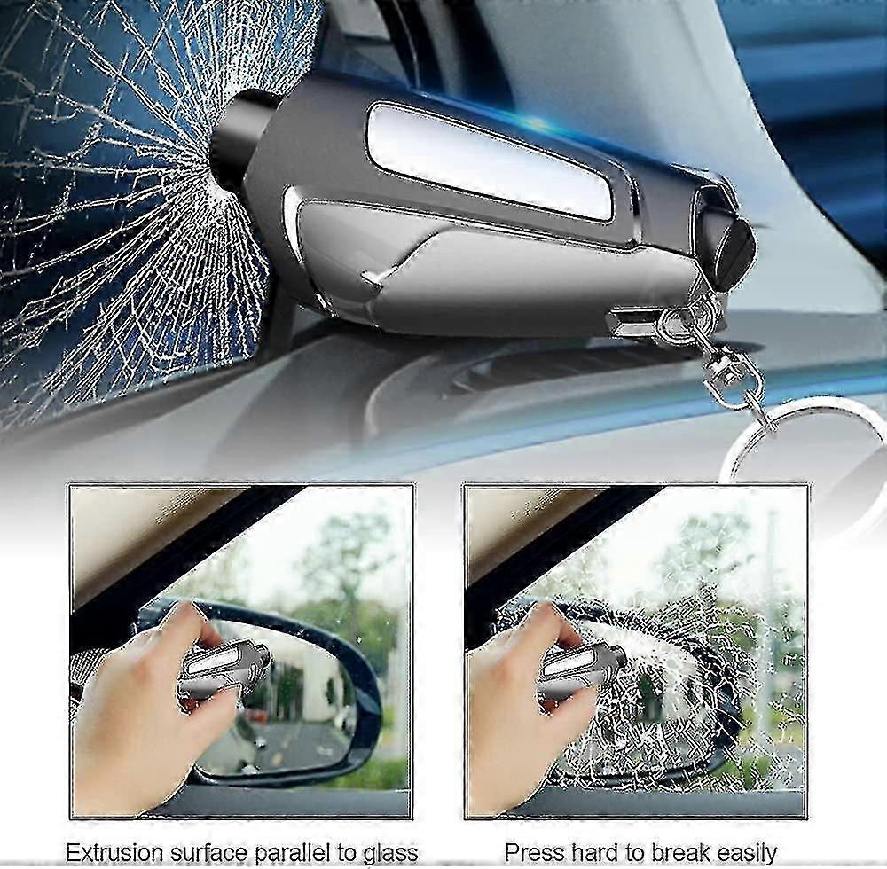 Car Window Breaker, 3 In 1 Window Breaker Keyring, Seat Belt Cutter And ...