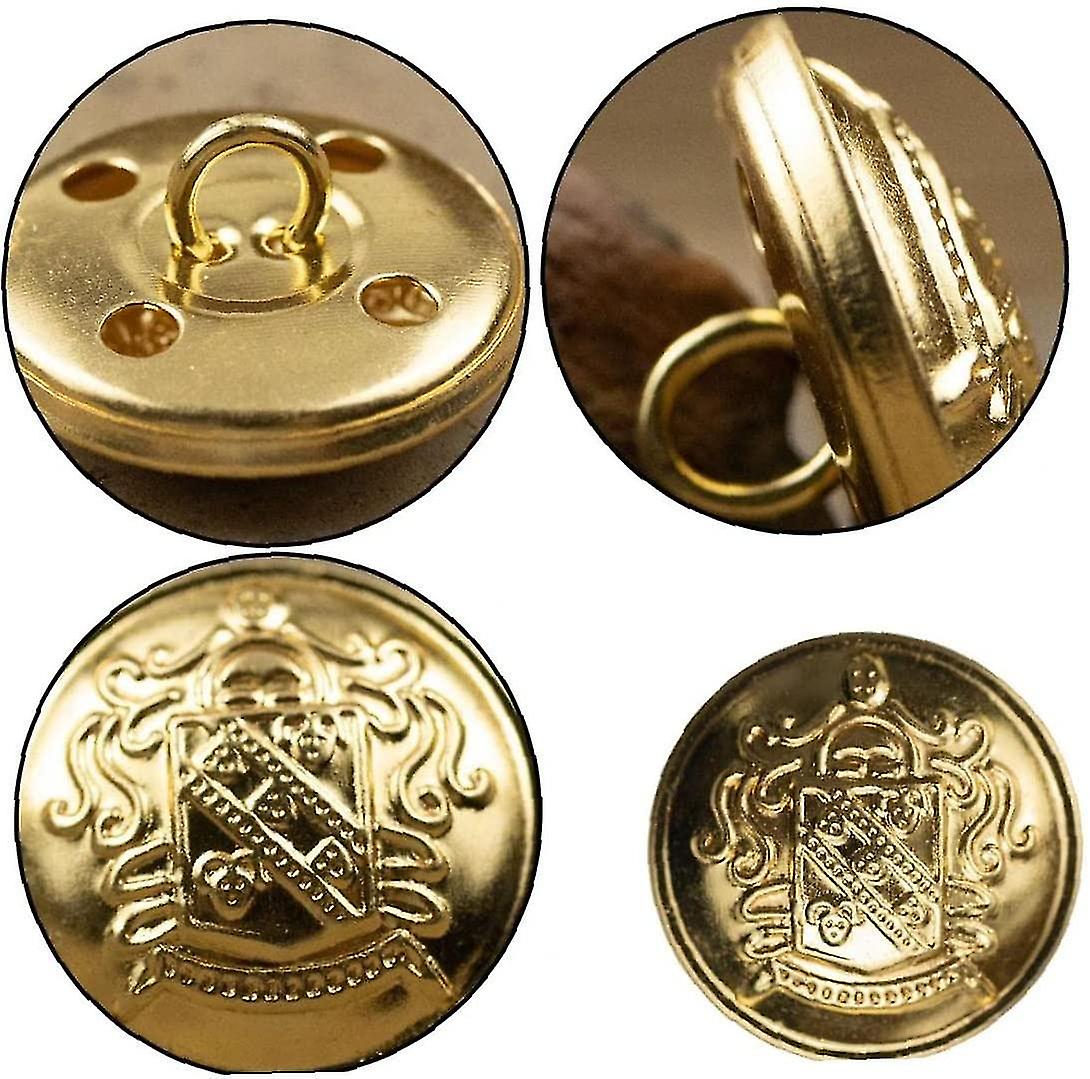 Brass Blazer Button Set 25mm 3d Vintage Golden Button For Blazers ...