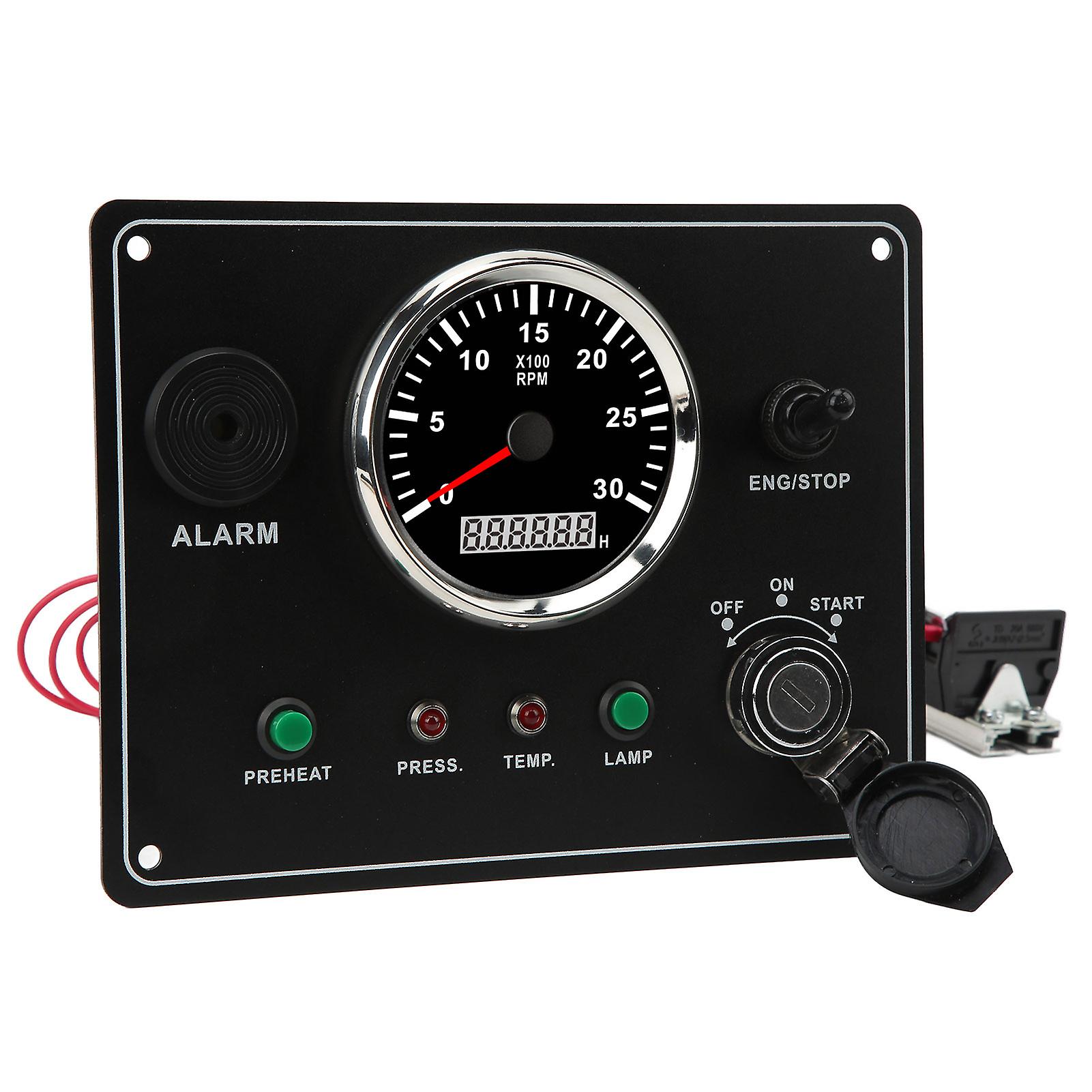Marine Instrument Panel Multi Function 3000RPM Engine Speedometer Low ...