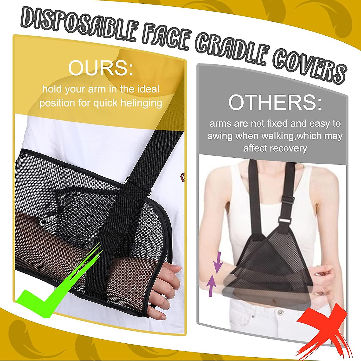 2 Pieces Mesh Arm Shoulder Sling Adjustable Shoulder Immobilizer for ...