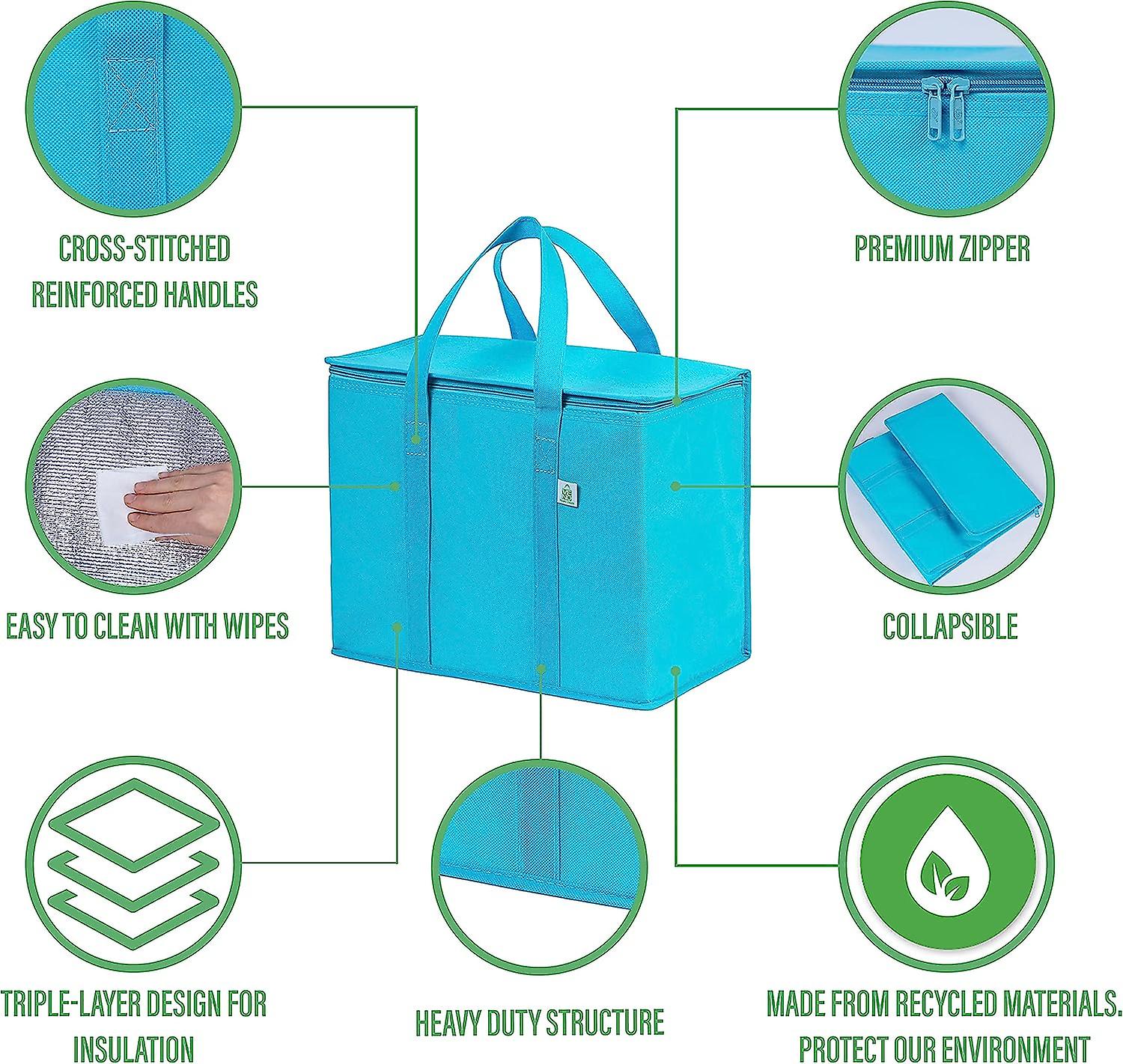 Insulated Reusable Grocery Bag By Veno, Durable, Heavy Duty, Extra ...