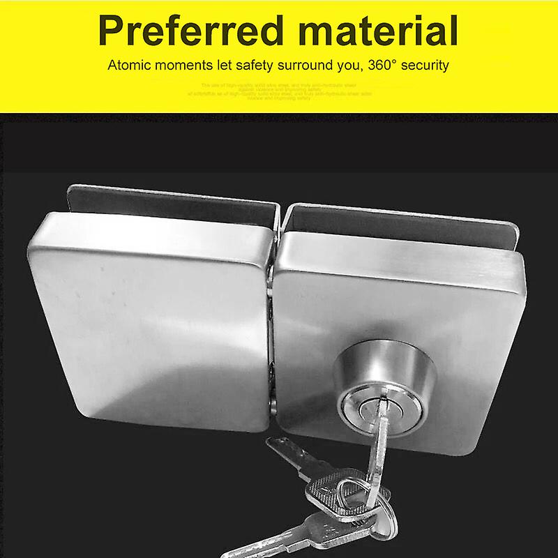 Stainless Steel 10-12mm Glass Door Lock Double Sides Open No Drilling ...