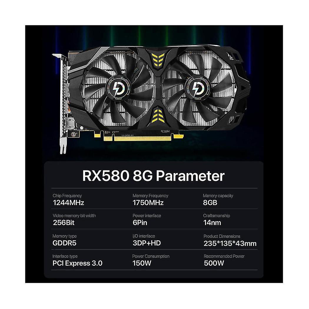 Peladn Rx 580 8gb Gddr5 Graphics Cards Gpu Mining Video Card Rx580 8g ...