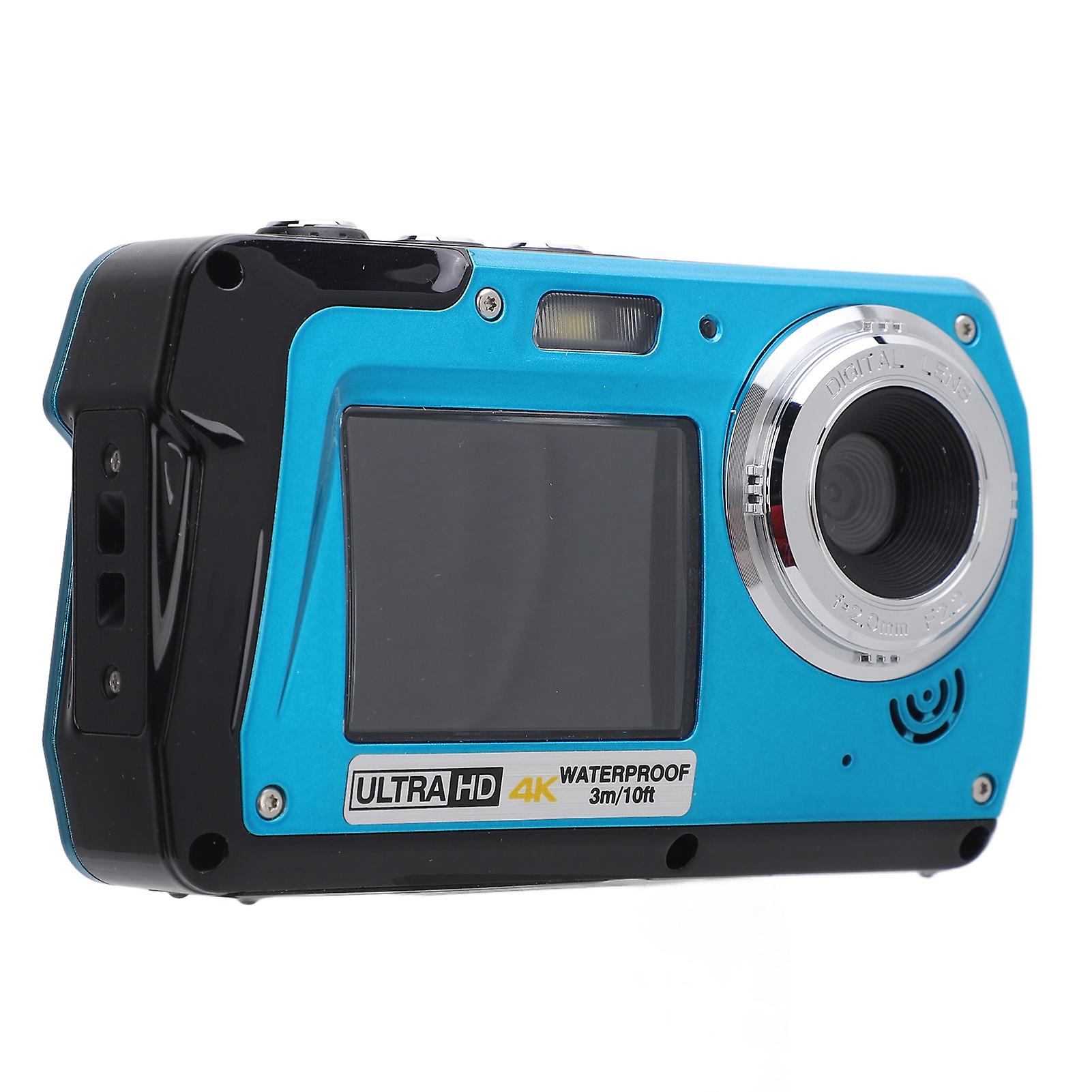 Underwater Camera 4K 56MP 16X Zoom Dual Screens 1700mAh 10FT Waterproof ...