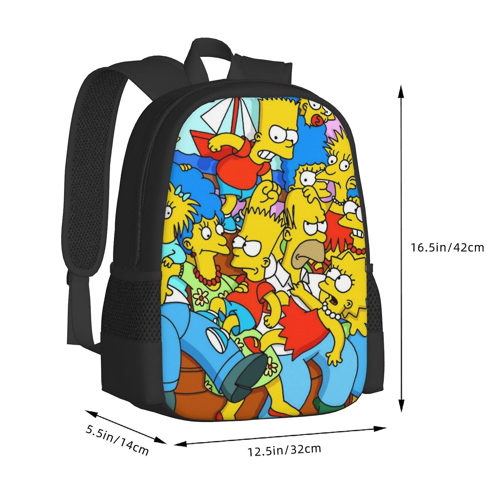 The Simpsons Backpack For School Anime Bookbag Lightweight School Bags ...