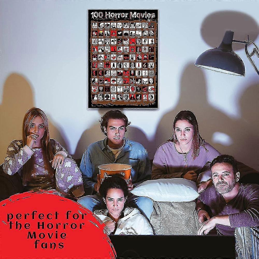 100 Horror Movies Scratch Off Poster for Halloween Large Cinema ...