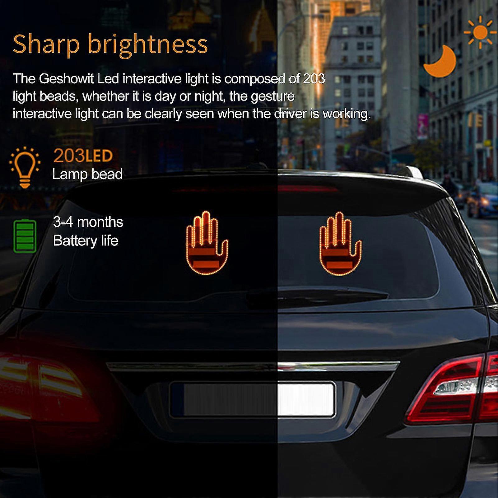 Car Gesture Tail Light LED Indicator with Remote Control Easy Install ...