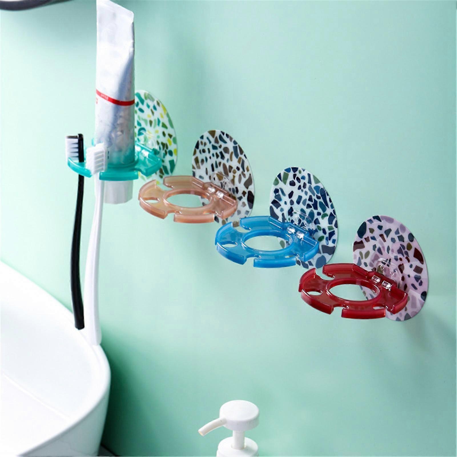 Toothbrush Holder Self Adhesive Waterproof Abs Toothbrush Toothpaste ...