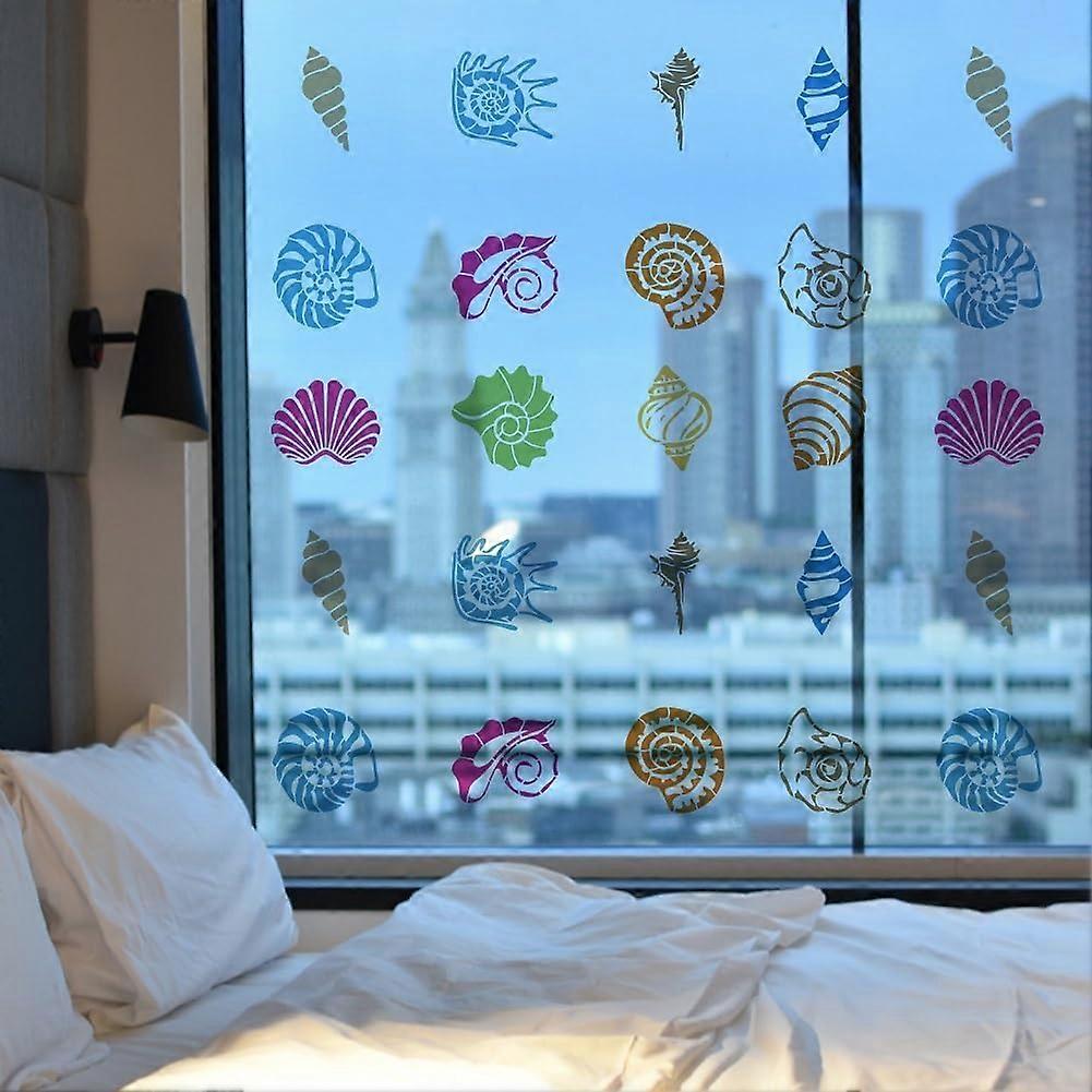 12 PCS Seashell Stencils for Painting 5.9x5.9inch Reusable Sea Shell ...