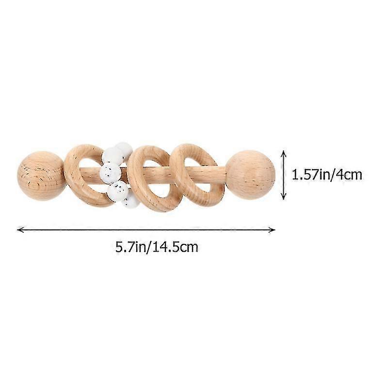 Baby Wooden Hand Bell Handheld Rattle Toy Kids Early Educational ...