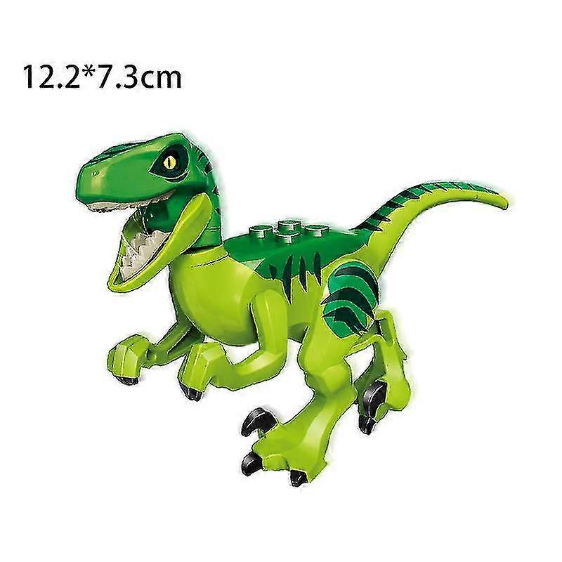 8pcs Jurassic Dinosaur Building Blocks Velociraptor Dilophosaurus ...