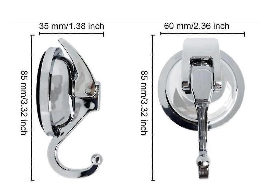 Set of 2 Suction Cup Hook Bathroom Powerful Wall Mounted Vacuum Suction ...