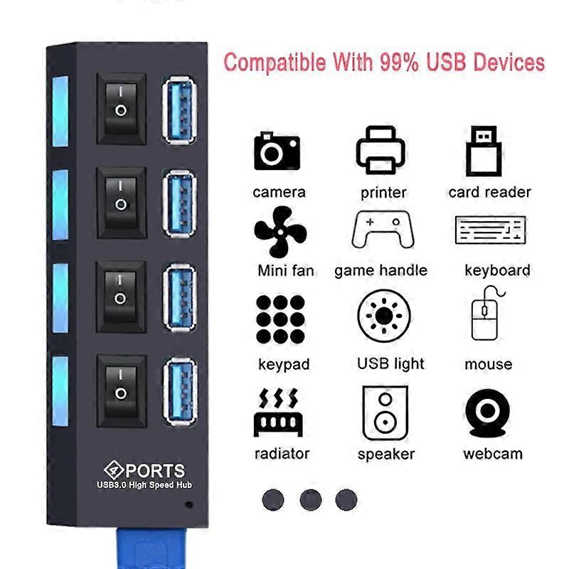 3.0 USB Hub Multi USB Splitter USB Multi Hub USB 3 Hub Use Power ...