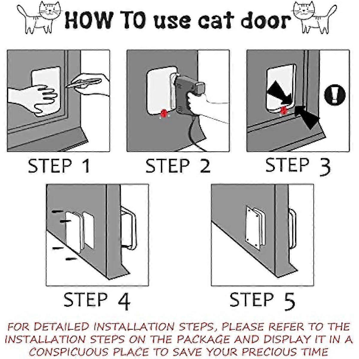 Pet Door For Cats And Dog Cat Flap Door For Interior Exterior Cat Door ...