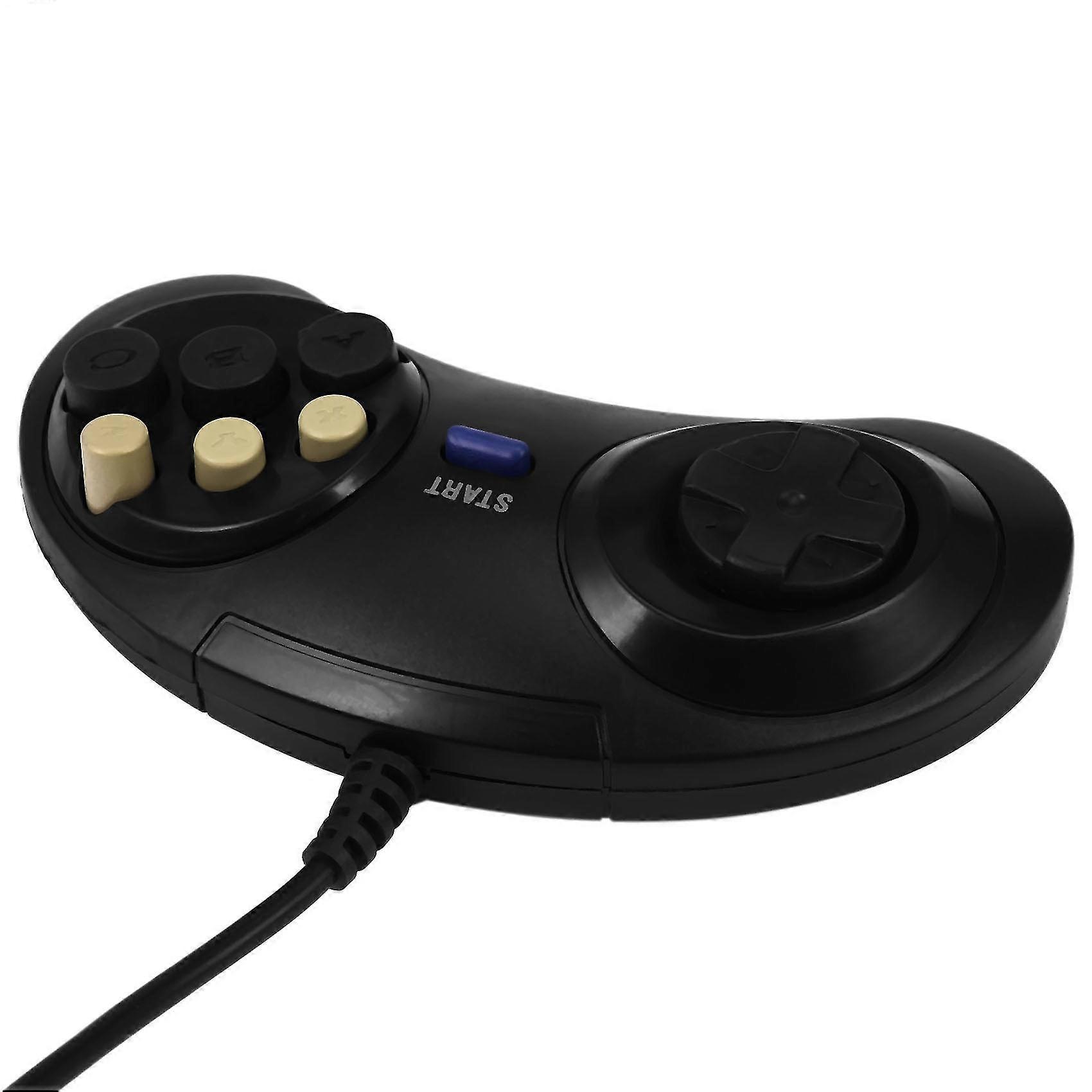 Classic Retro 6 Buttons Wired Handle Game Controller Gamepad Joystick ...