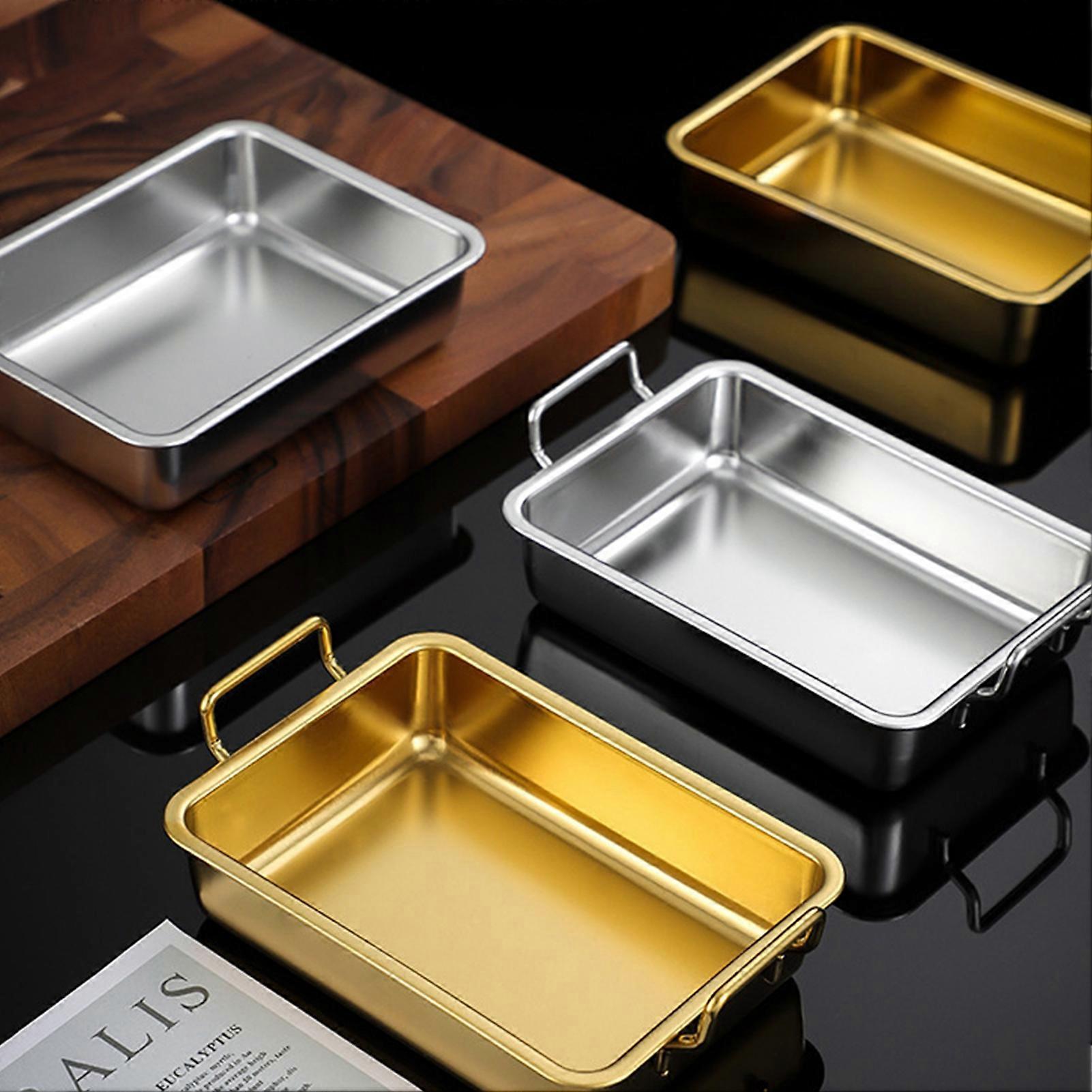 Serving Trays Non-stick Multifunctional Stainless Steel Rectangle Metal ...