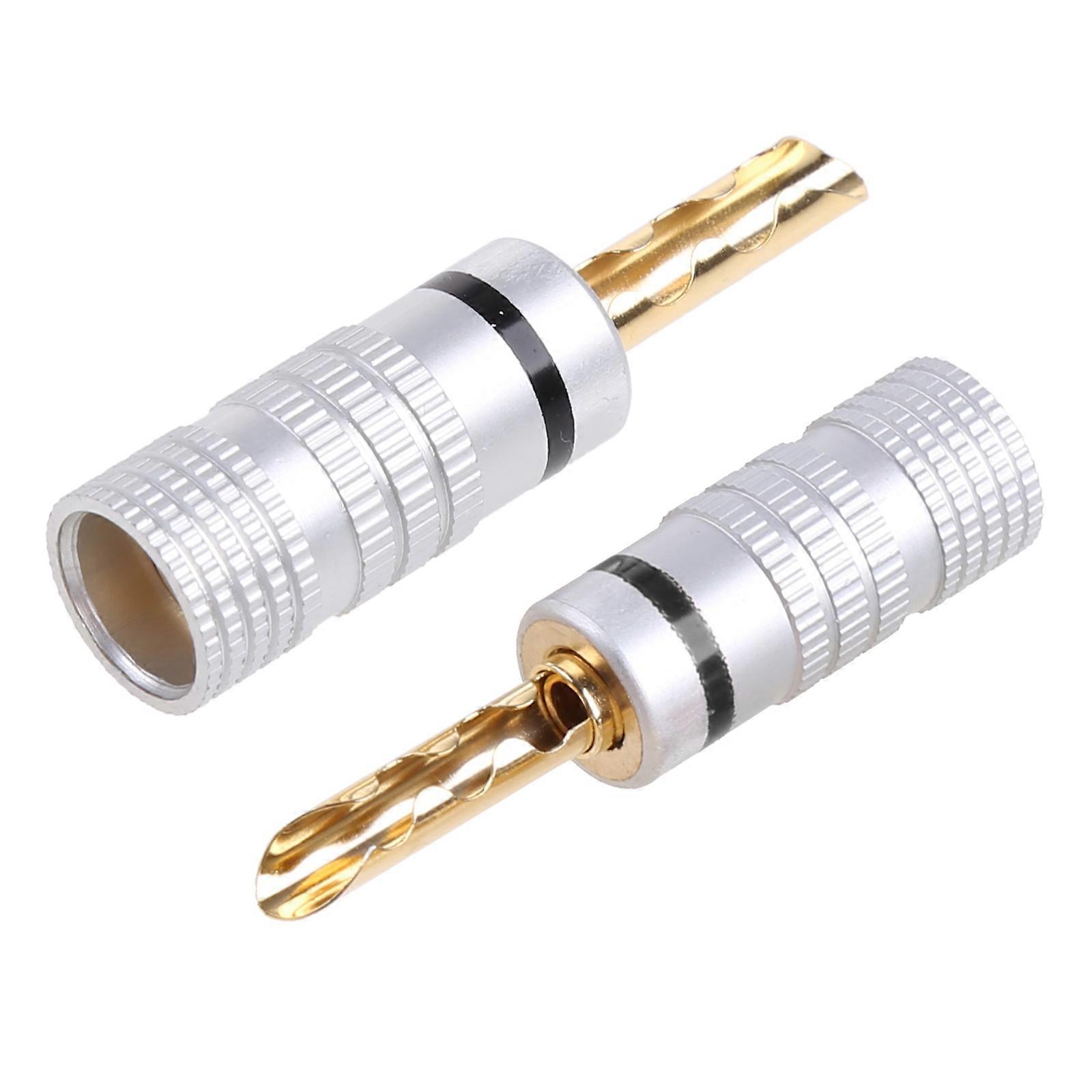 8 Pcs Gold Plated Copper BFA 4mm Banana Plug Adapter Wire Speaker ...